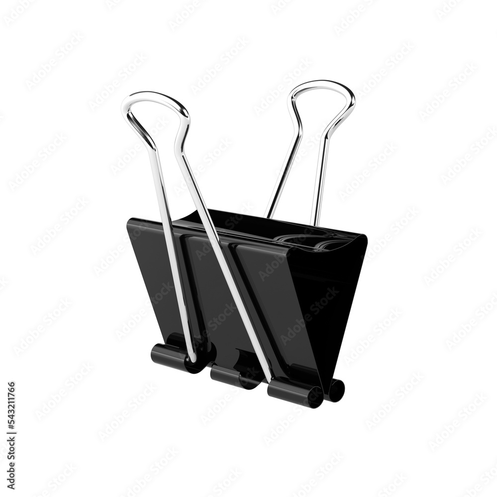 Binder clip. Isolated. Transparent background. 3d illustration. Stock ...