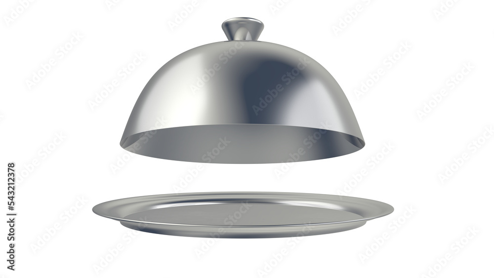 Restaurant cloche. Isolated. Transparent background. 3d illustration ...