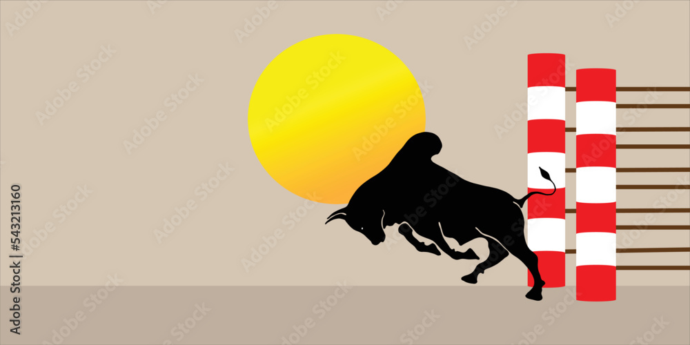 silhouette of a jallikattu bull Stock Vector | Adobe Stock