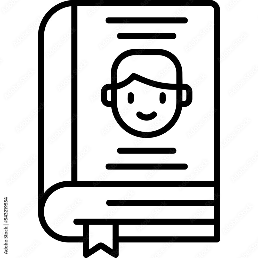 Biography Icon Stock Vector | Adobe Stock