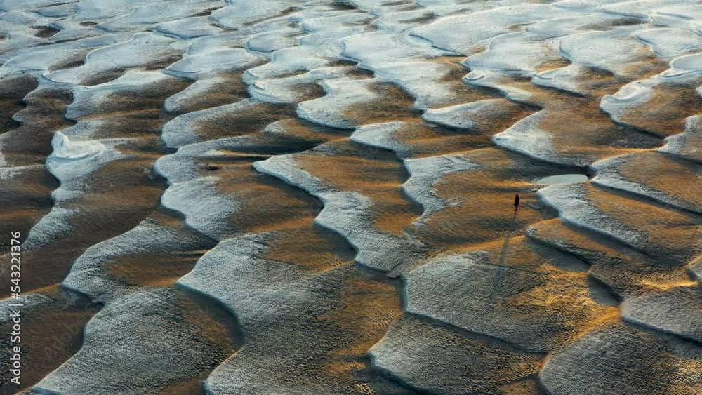 People crossing huge sandbar. Aerial beauty of Bangladesh. Stock Video ...