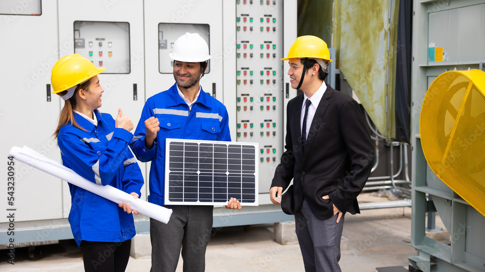 clean and green alternative energy concept. Professional team business ...