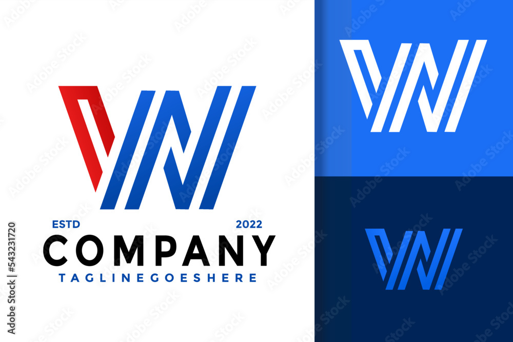 Vetor de W Letter Flag Company Logo Design, brand identity logos vector ...