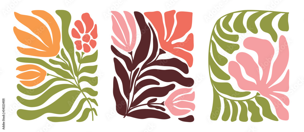 Matisse floral abstract poster set. Floral aesthetic poster collection ...