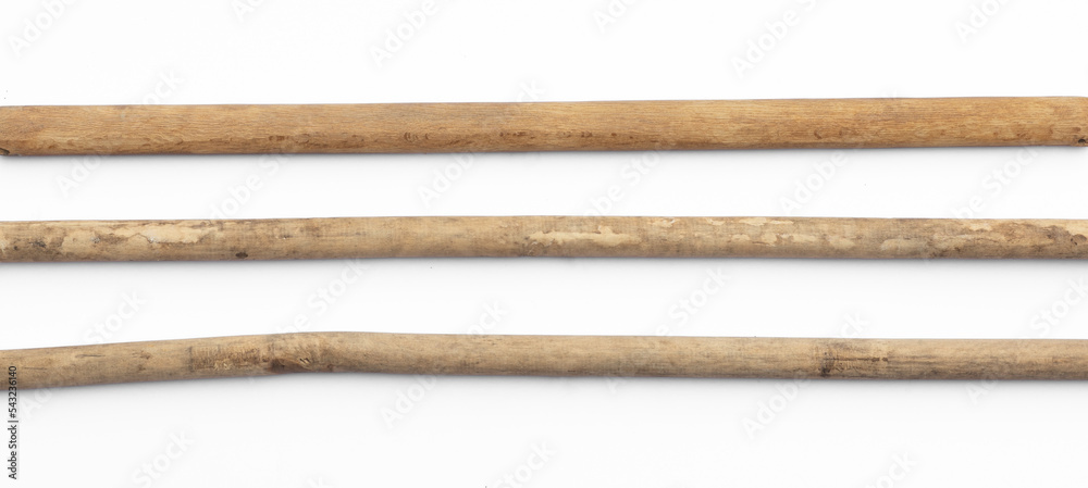 wooden long stick set isolated on white background Stock Photo | Adobe ...