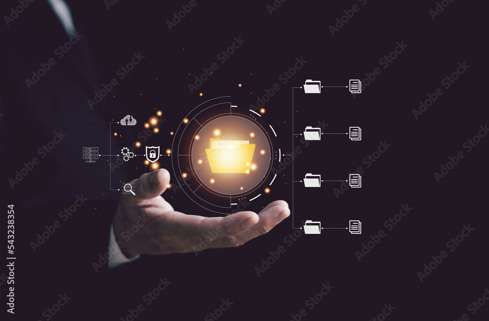 Document Management System concept, DMS. Digital document storage ...