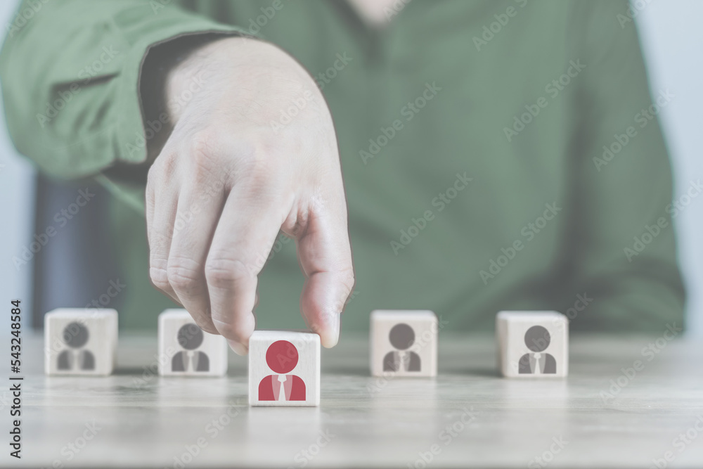 resources human concept HR service worker using sales glasses There is ...