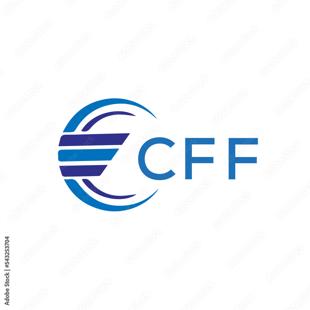 CFF letter logo. CFF blue image on white background. CFF vector logo ...