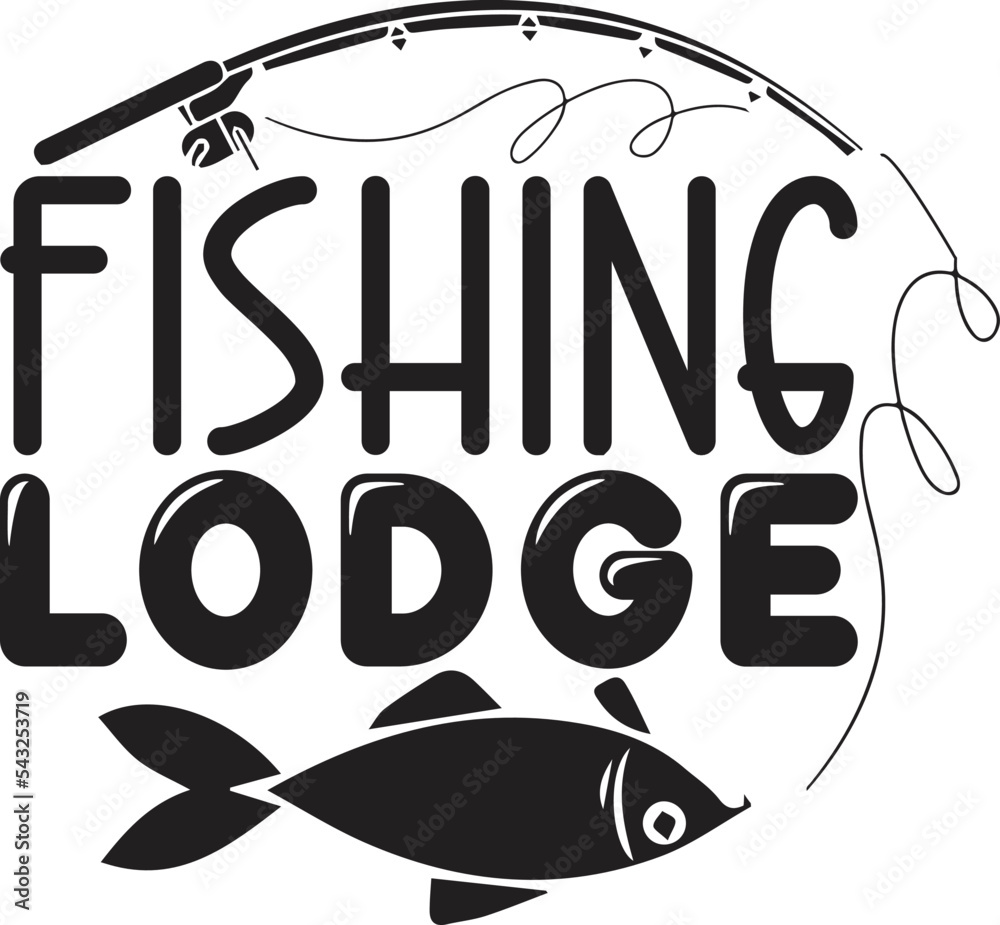 Fishing SVG Design Stock Vector | Adobe Stock