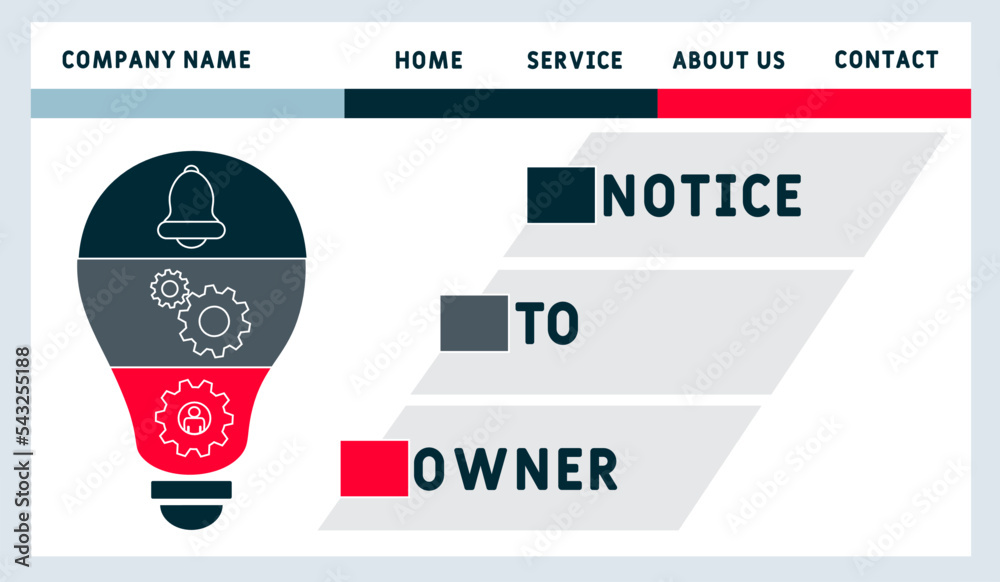NTO - Notice To Owner acronym. business concept background. vector ...