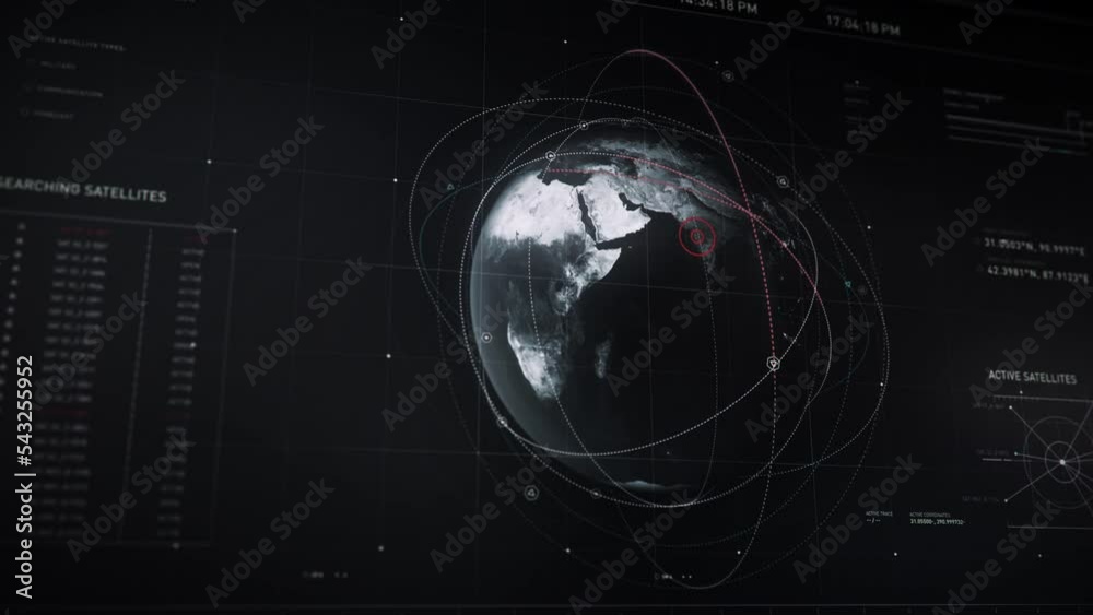 Matrix Scans Global Data To Project 3D Earth Map. Global Data Matrix ...