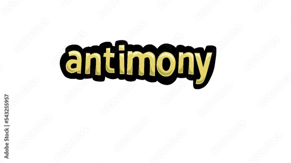 White screen animation video written ANTIMONY Stock Video | Adobe Stock