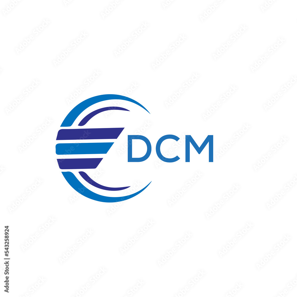 Vecteur Stock DCM letter logo. DCM blue image on white background. DCM ...