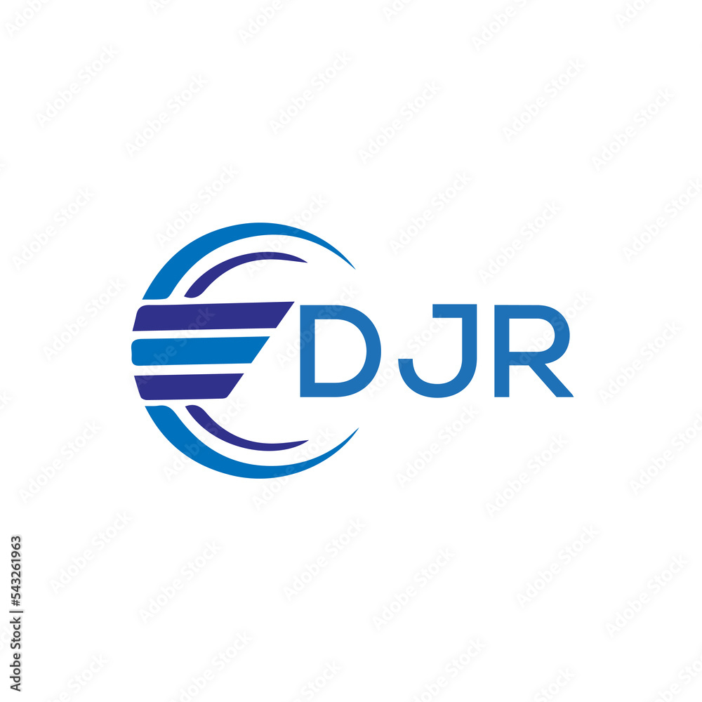 DJR letter logo. DJR blue image on white background. DJR vector logo ...