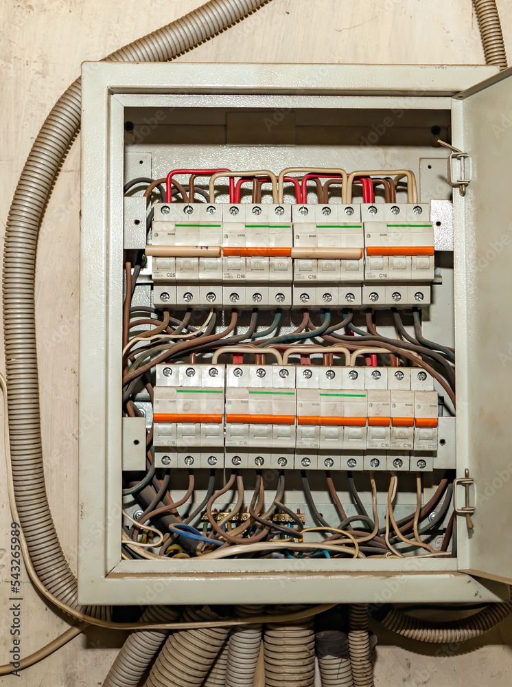 Electric shield close-up in the mechanical assembly shop of the ...
