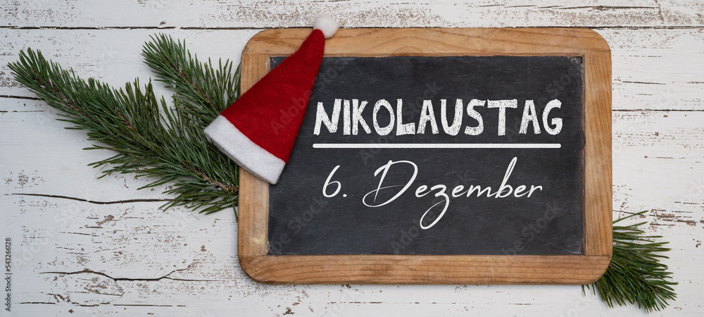Nikolaustag 6. Dezember Nikolaus Feiertag Hintergrund Grußkarte ...