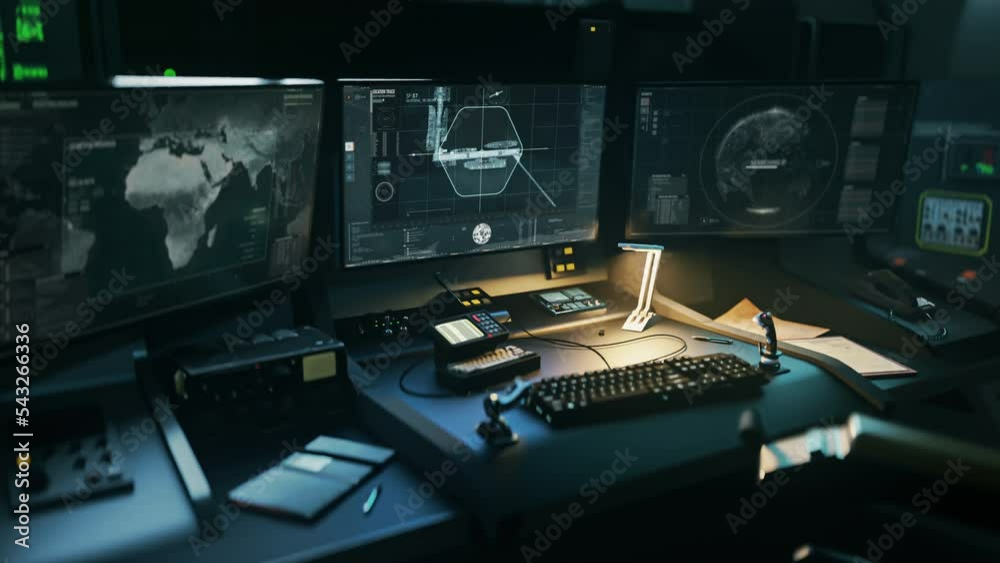 Vidéo Stock Future Military Radar Ui Locates Position Of Aircraft ...