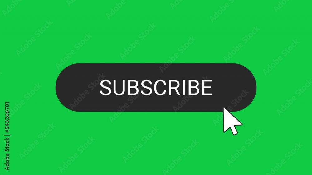 Animated reveal of a black subscribe button with the mouse pointer and ...