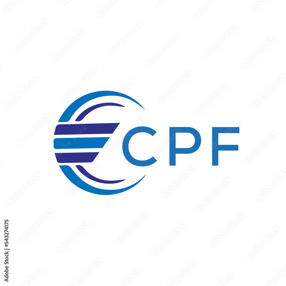 Vetor de CPF letter logo. CPF blue image on white background. CPF vector logo design for ...