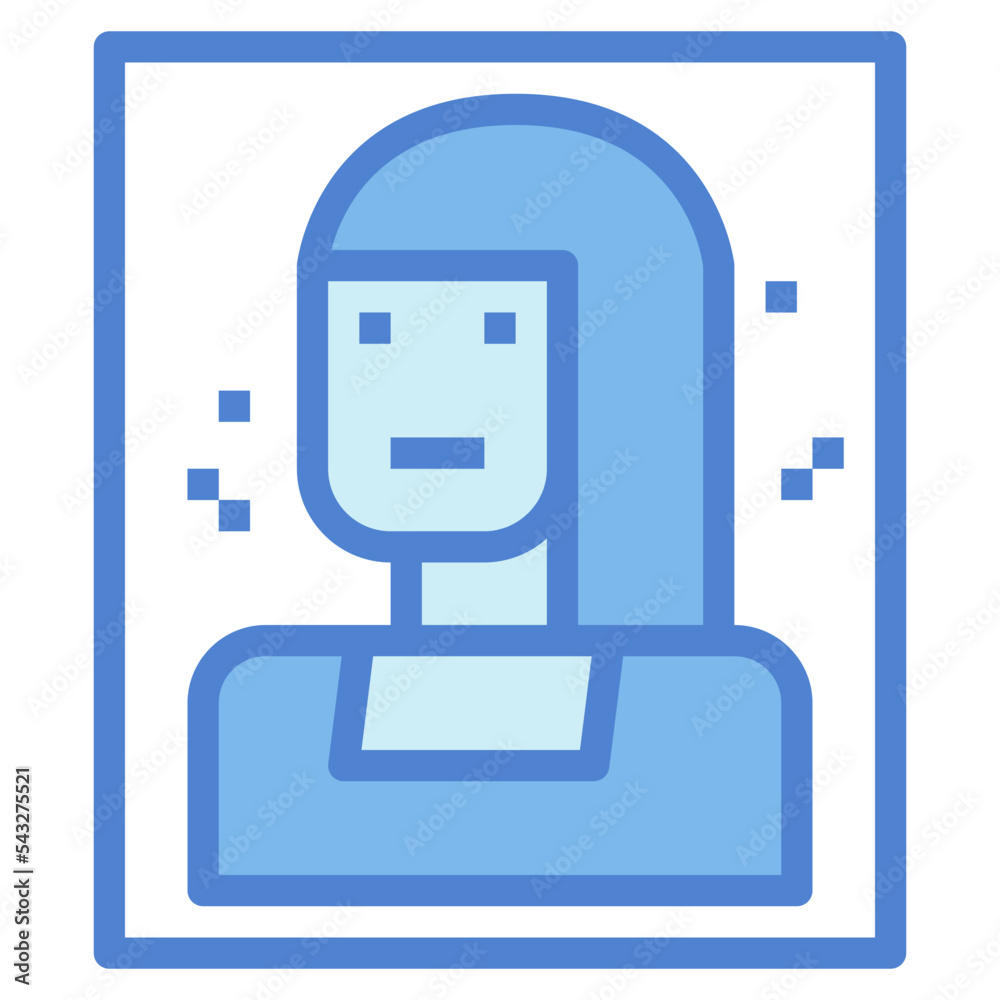 portrait two tone icon style Stock Vector | Adobe Stock