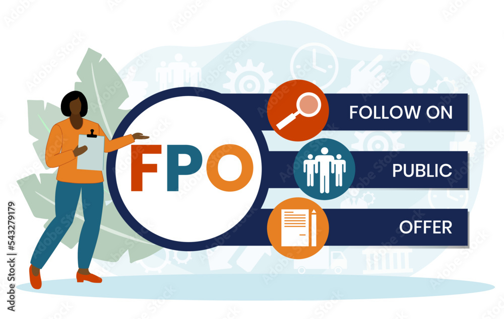 FPO - follow on public offer. acronym business concept. vector ...