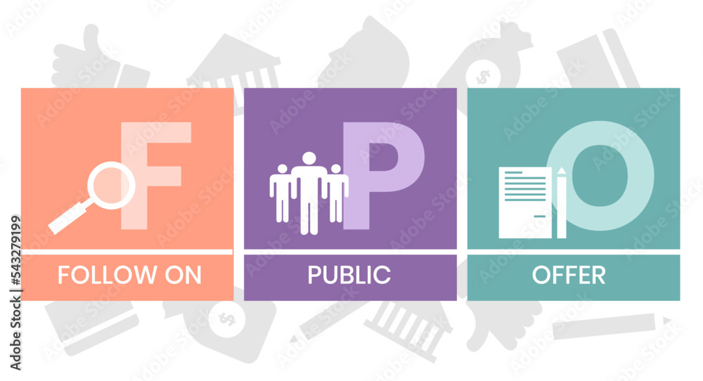 FPO - follow on public offer. acronym business concept. vector ...