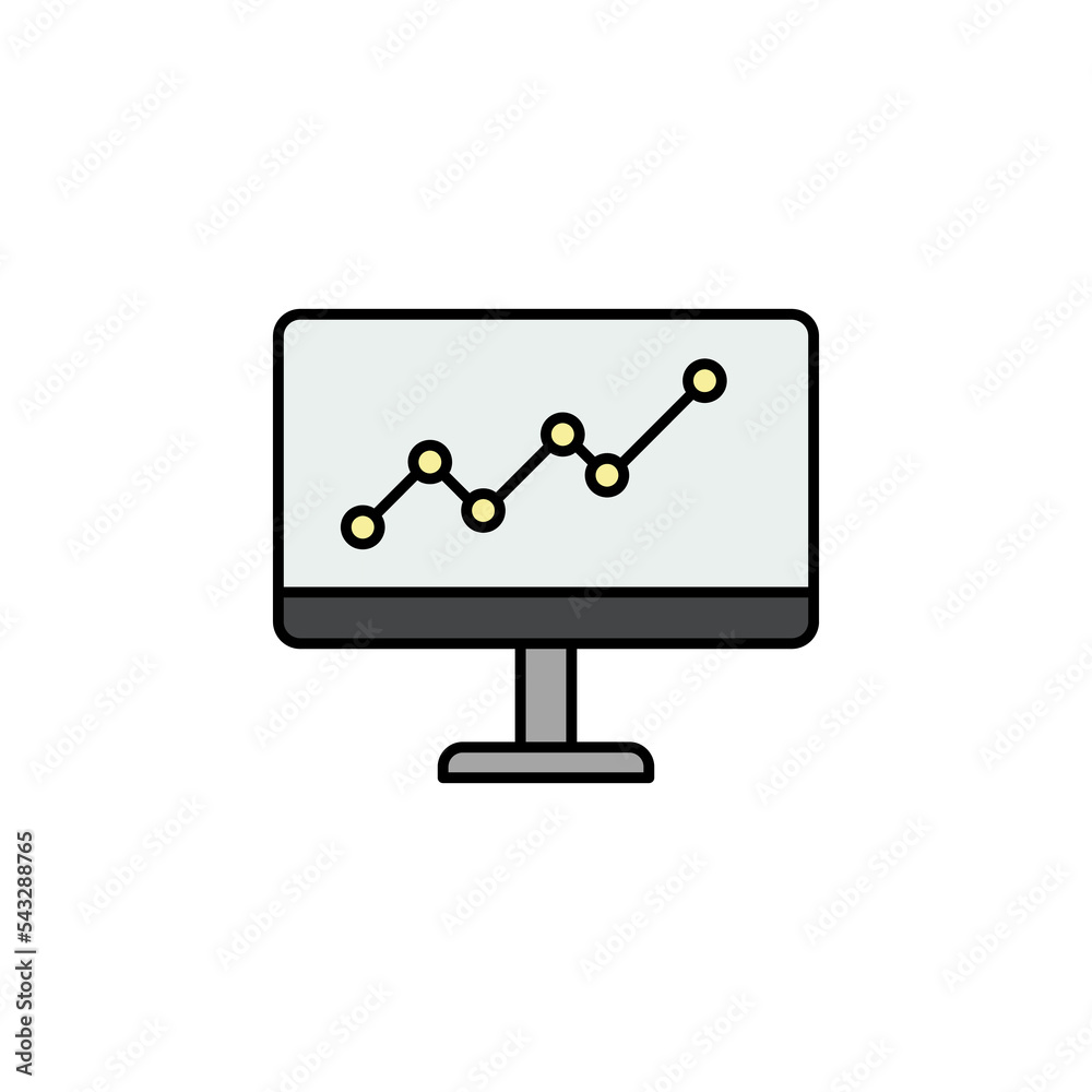 Computer finance chart outline icon. Element of finance illustration ...