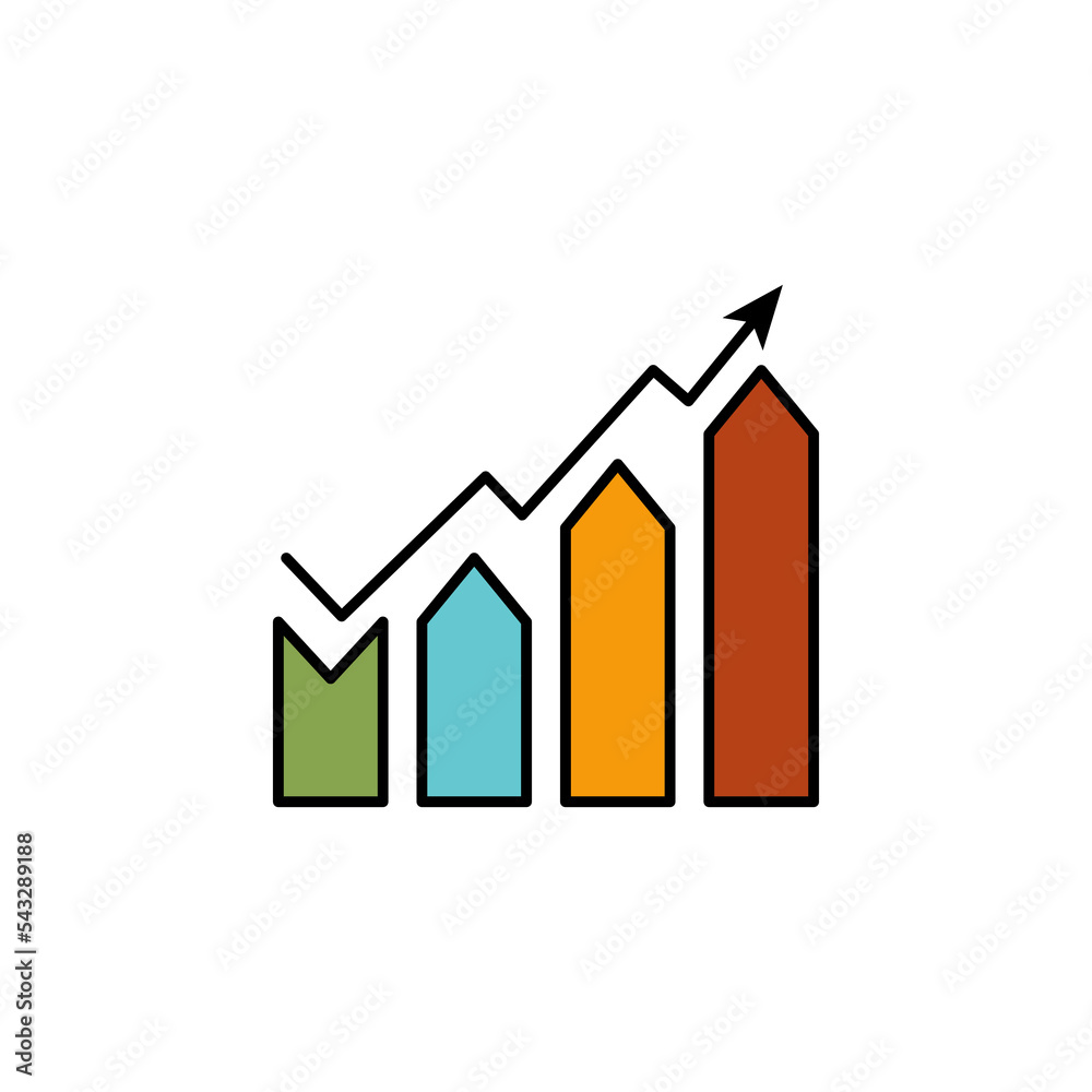 Growth finance chart outline icon. Element of finance illustration icon ...