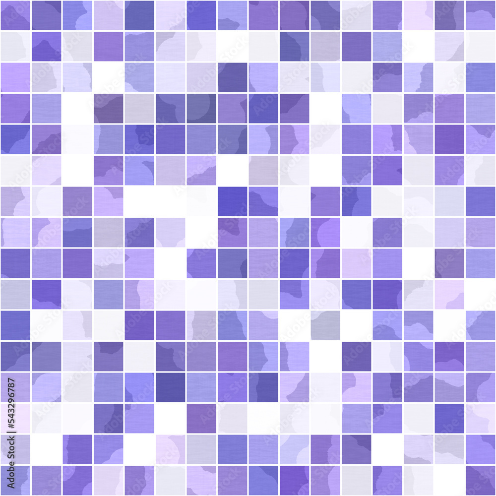 Tiny purple geometric mosaic pixel grid seamless pattern. Modern square ...