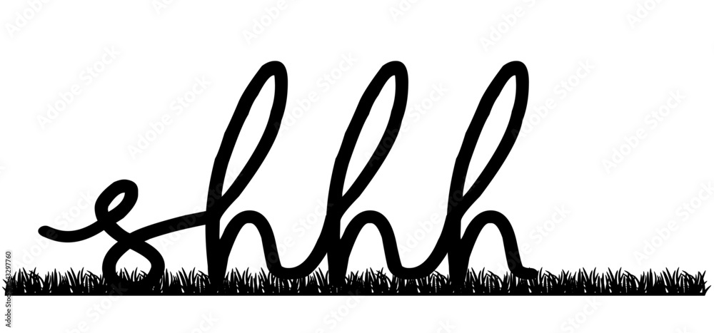 Man or woman lazy day. Mute. please be quiet silent or silence, no ...