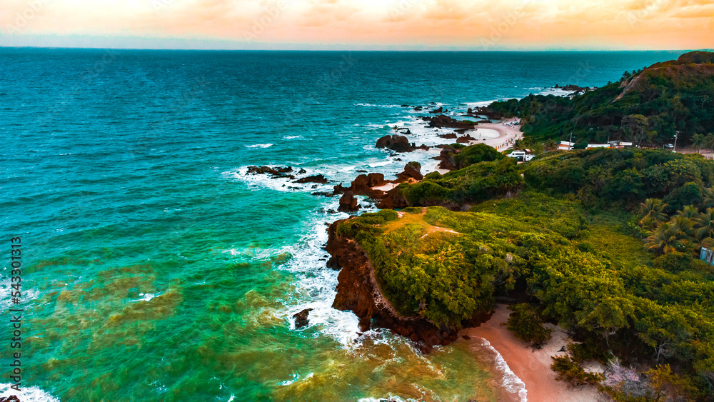 Praia Paisagem Paradisíaca Tropical Verão Tambaba Nordeste Paraíba ...