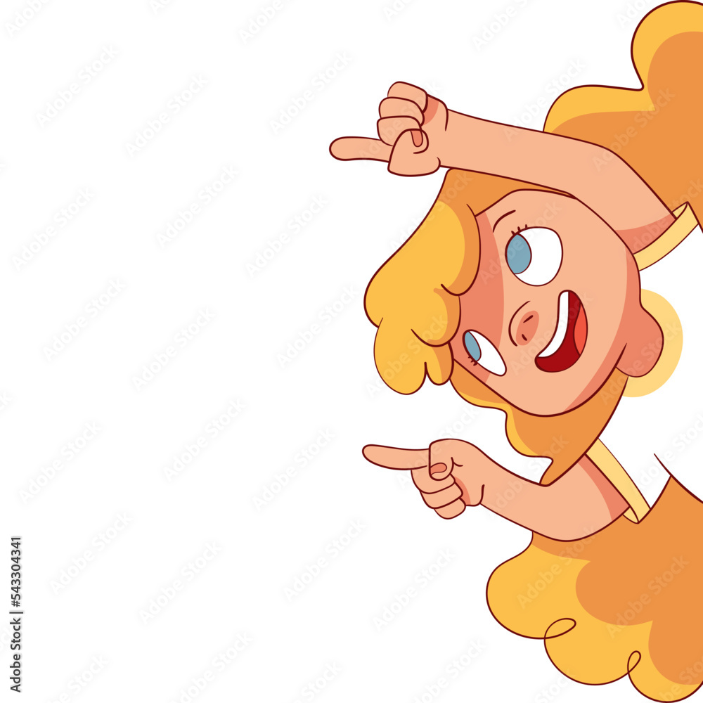 Girl is pointing her finger somewhere in the direction of. Template for ...