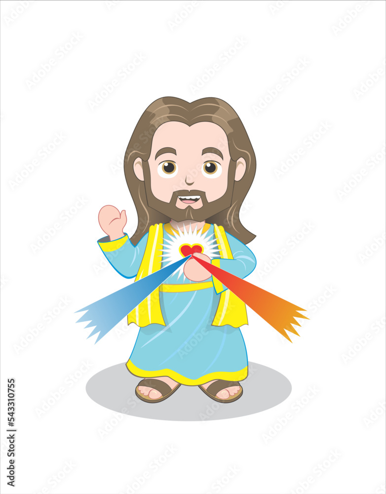 JESUS CHRIST - vector cartoon style Stock Vector | Adobe Stock