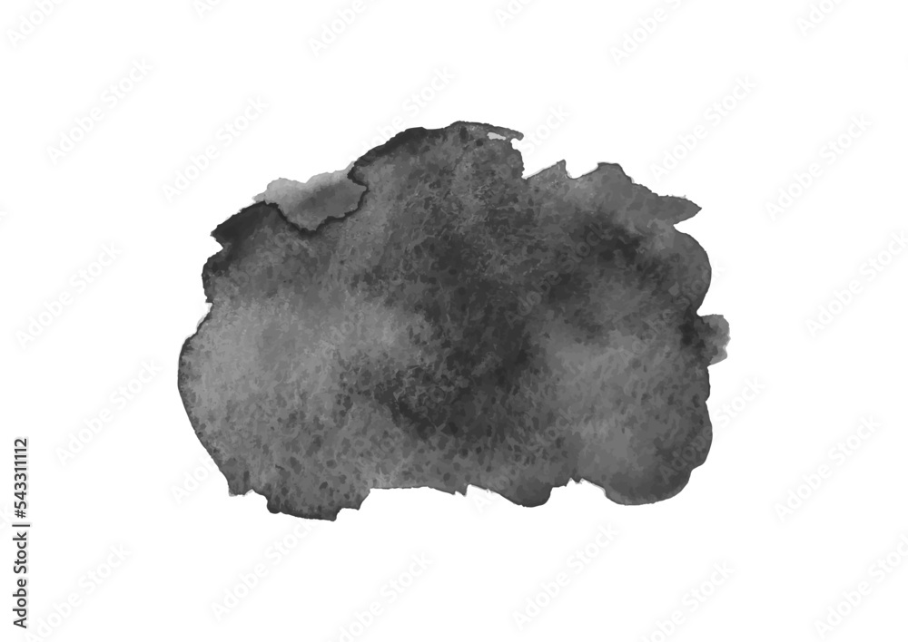 Watercolor spot on white. Hand drawn painted smudge. Watercolor art ...
