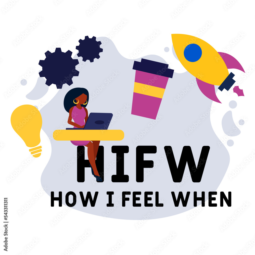 HIFW - How I Feel When acronym. business concept background. vector ...