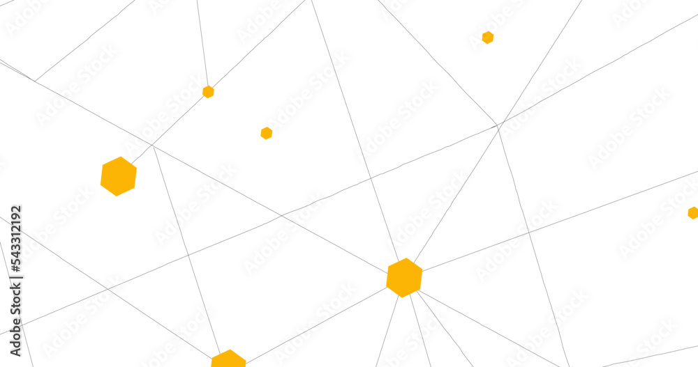 Orange network. Abstract connection on white background. Network ...