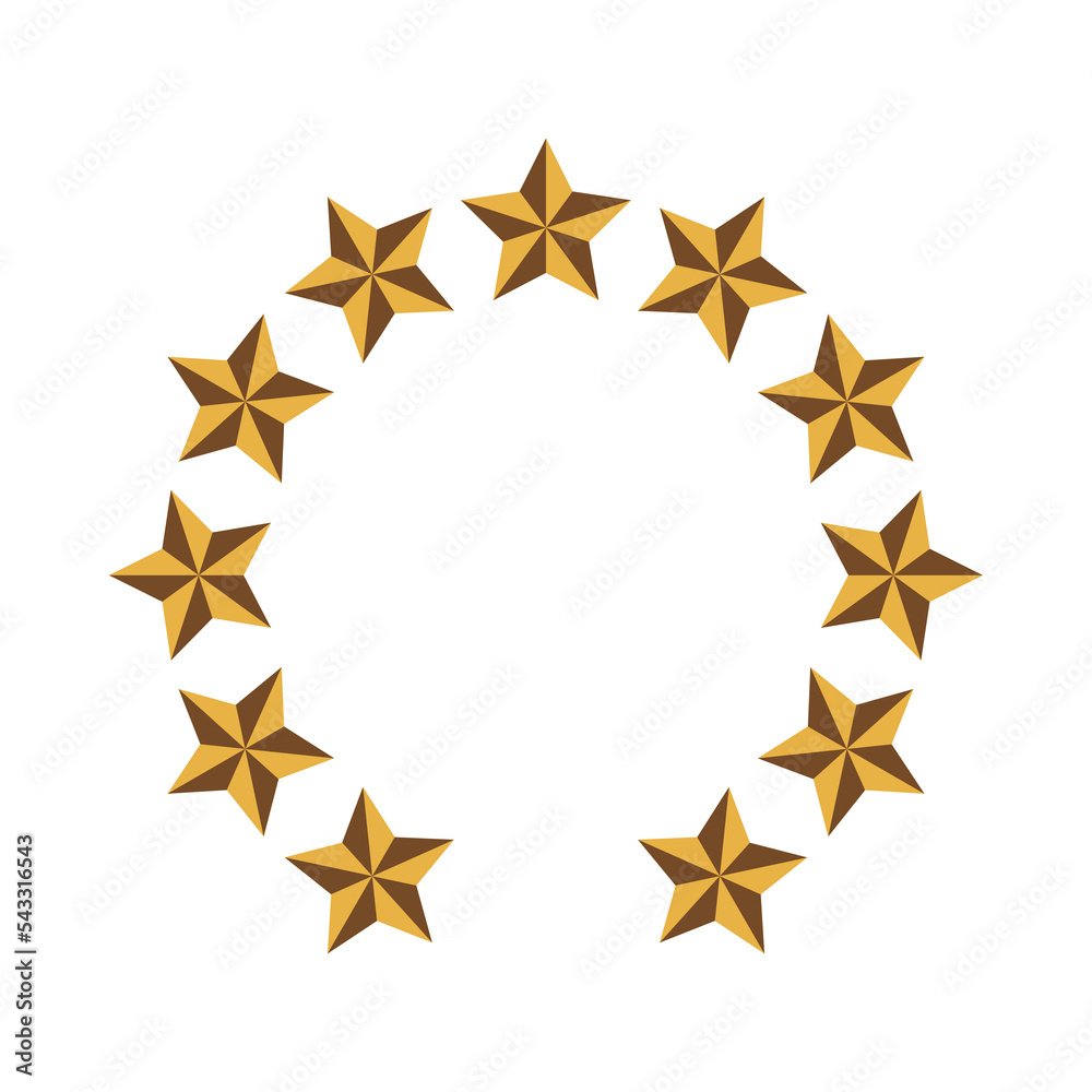 Gold Curve Star Rating 13 Stock Vector | Adobe Stock