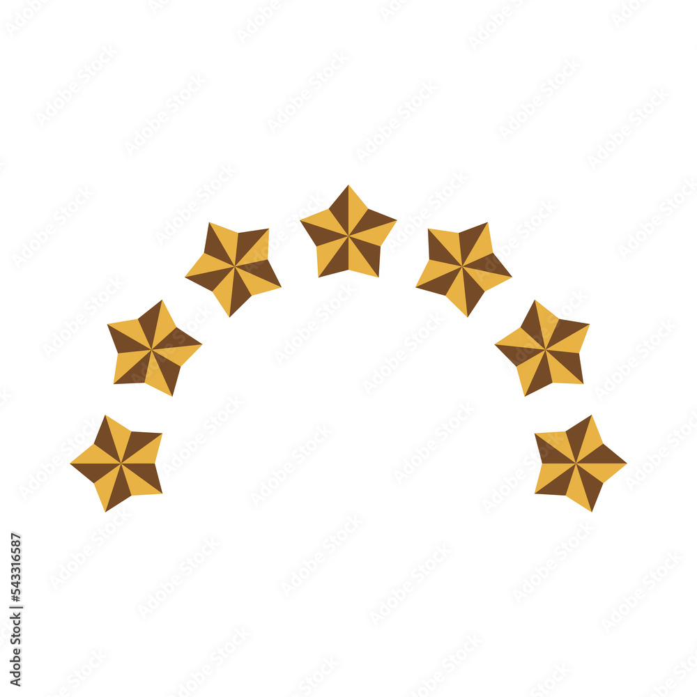 Gold Curve Star Rating 6 Stock Vector | Adobe Stock