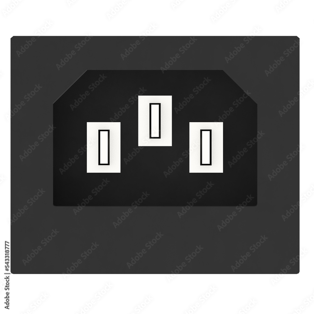 3d rendering illustration of a power input socket Stock Illustration ...