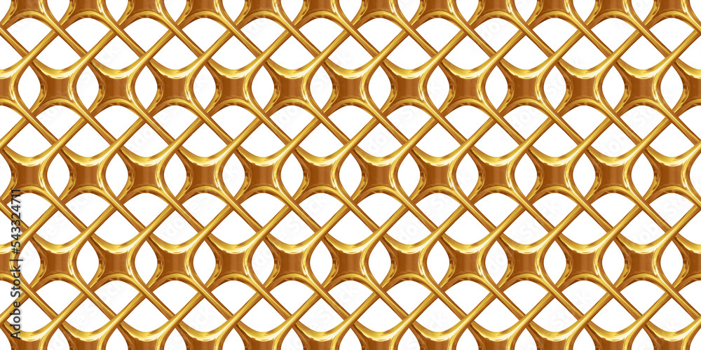 Seamless gold interlocking chain netting or wire mesh pattern isolated ...
