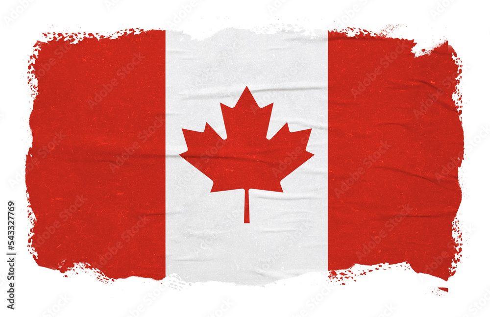 Abstract Canada flag with ink brush stroke effect Stock Illustration ...