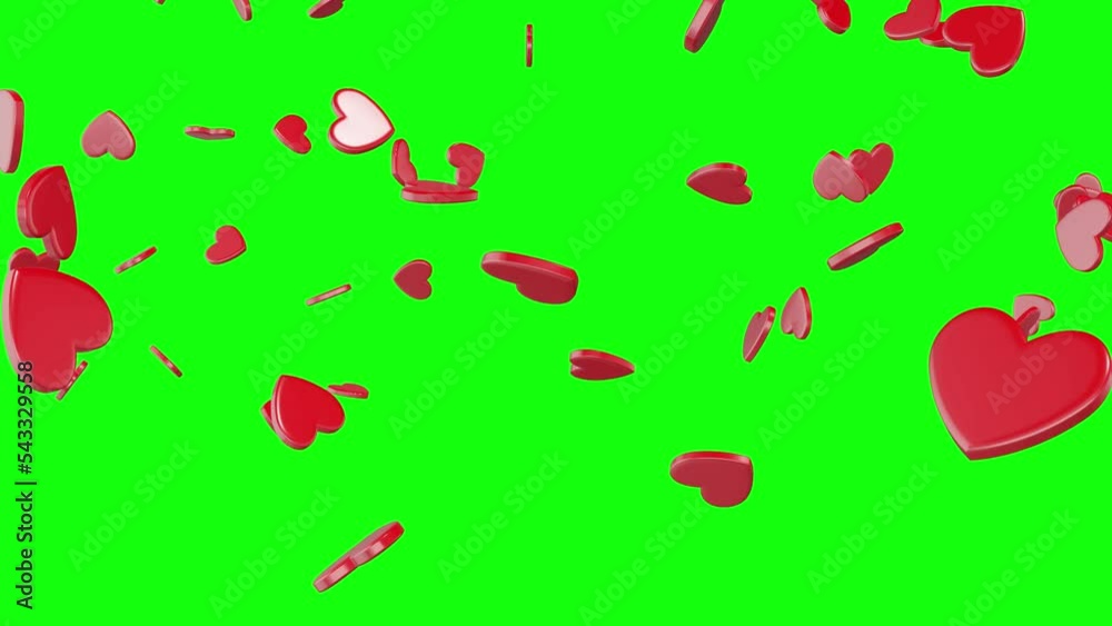 3d Falling Down Red Love Heart Stock Video | Adobe Stock