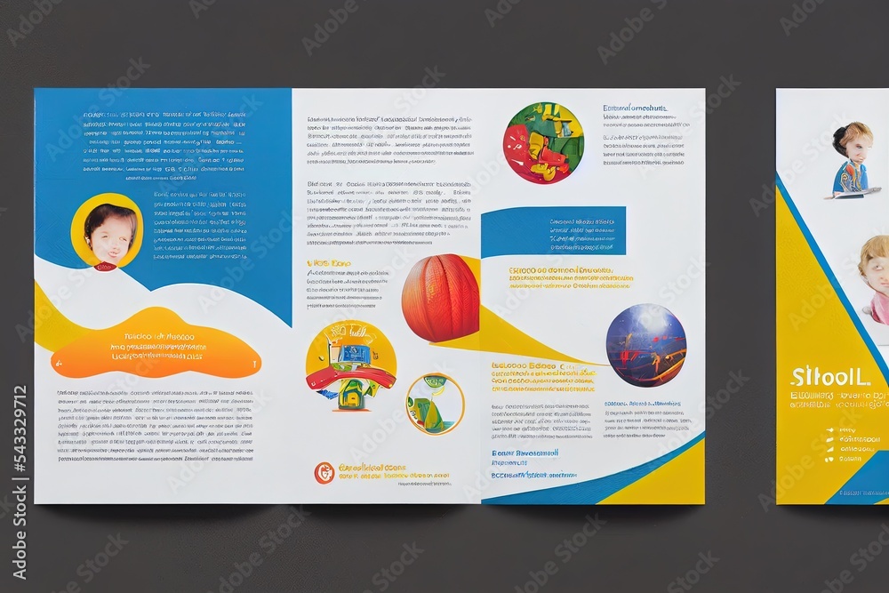 School trifold brochure design, Kids back to school education admission ...