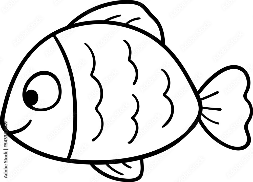 Doodle fish Illustration Stock Vector | Adobe Stock