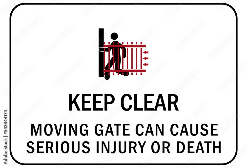 Parking lot garage sign and label beware of gate Stock Illustration ...