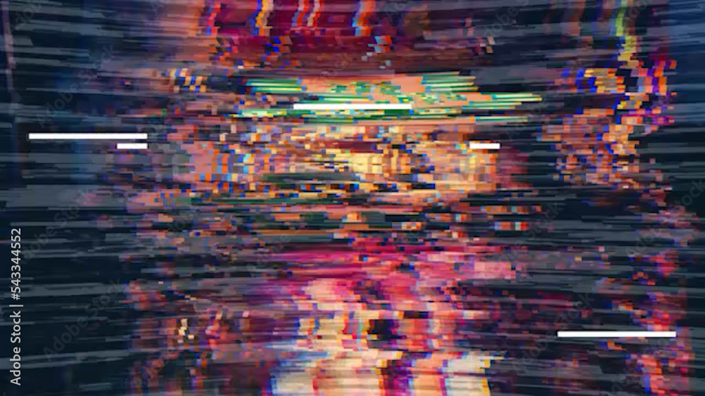 Glitch noise distortion of broken video empty background, VHS effect ...