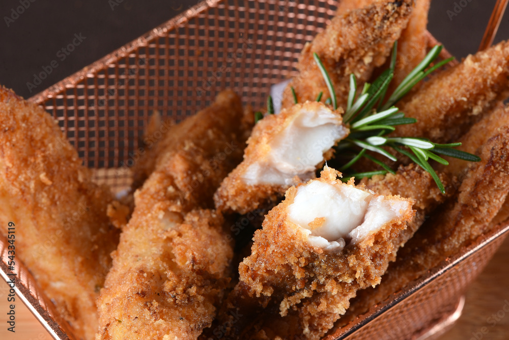 delicious pieces of fried fish and chicken breaded with panko flour ...
