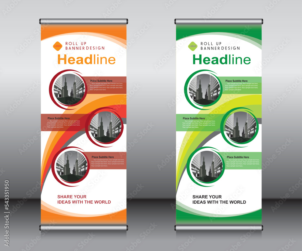 Roll up banner template design, banner, layout, advertisement, pull up ...