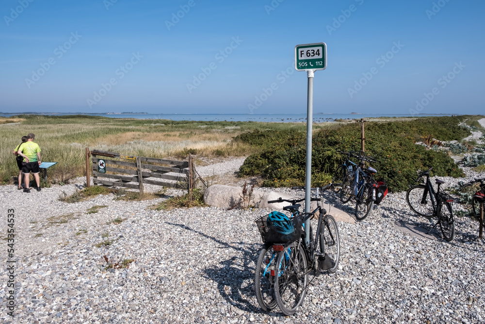 View of Stavns Fjord, a fjord at the Danish island of Samso in the ...