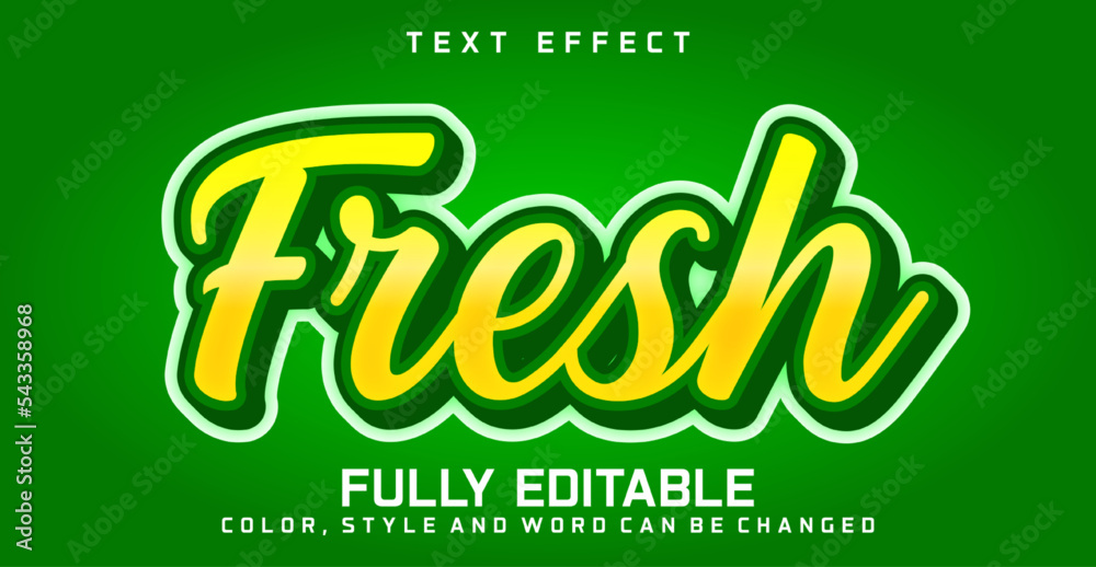Editable Fresh text style effect, text style concept Stock Vector ...